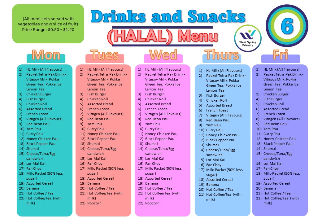 School Canteen Menu