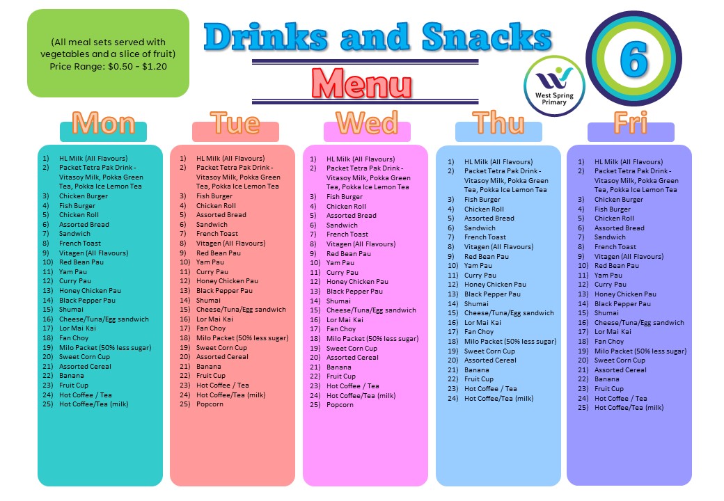 School Canteen Menu
